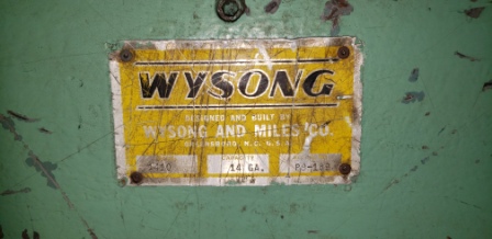 14 Ga. x 120", WYSONG MECHANICAL SHEAR, MODEL#1410, USED | ScottMachinery