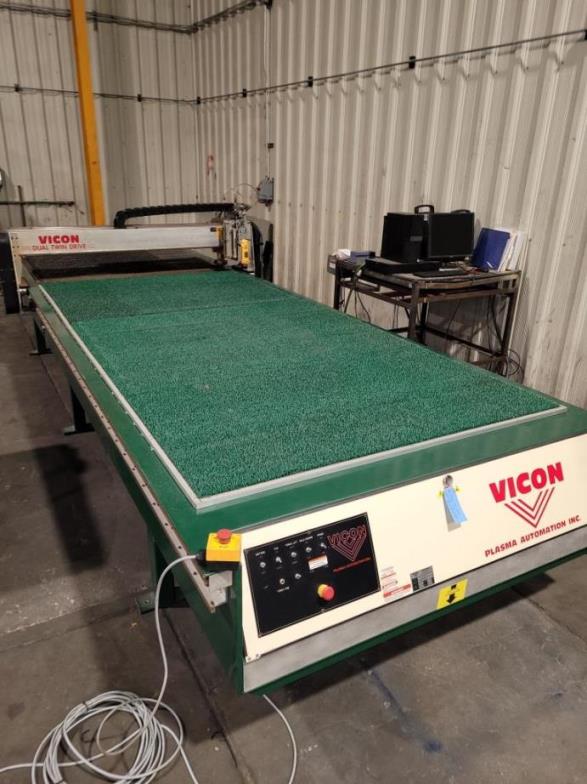 5' x 20' VICON PLASMA / LINER CUTTING TABLE SYSTEM, COMPLETE, USED ...