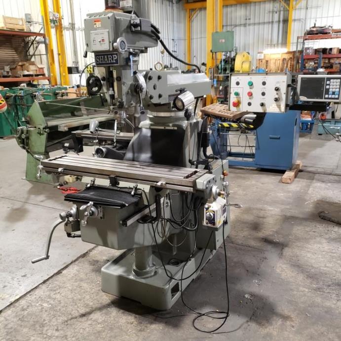 TMV-2, SHARP VARIABLE SPEED MILL, BOX WAYS, PWRFEED, DRO, NT-40 TAPER ...